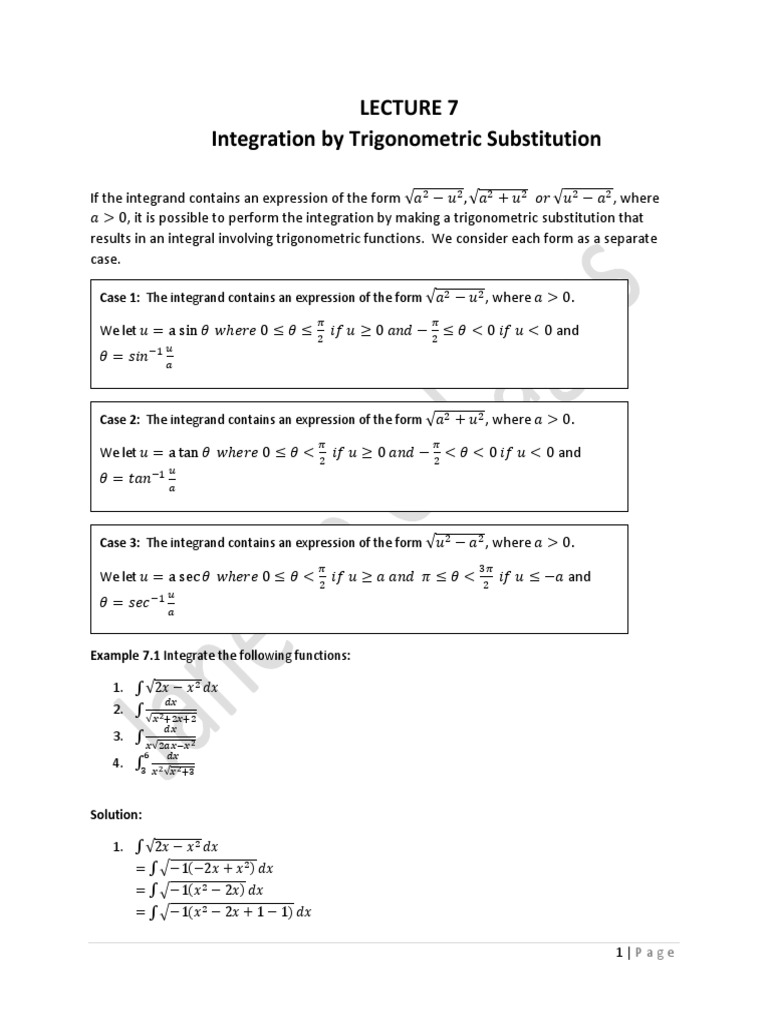 Trigonometric Integration Guide | PDF | Integral | Analysis