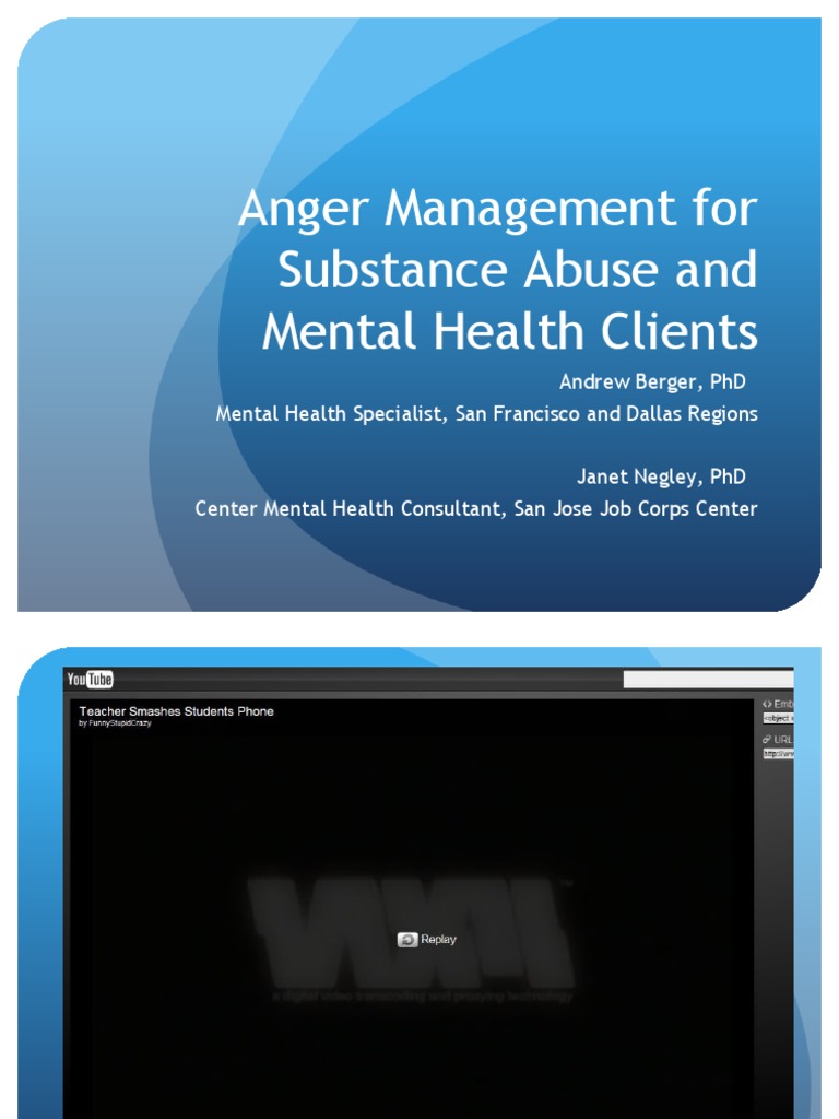 Anger Management For Substance Abuse and Mental Health Clients | PDF ...