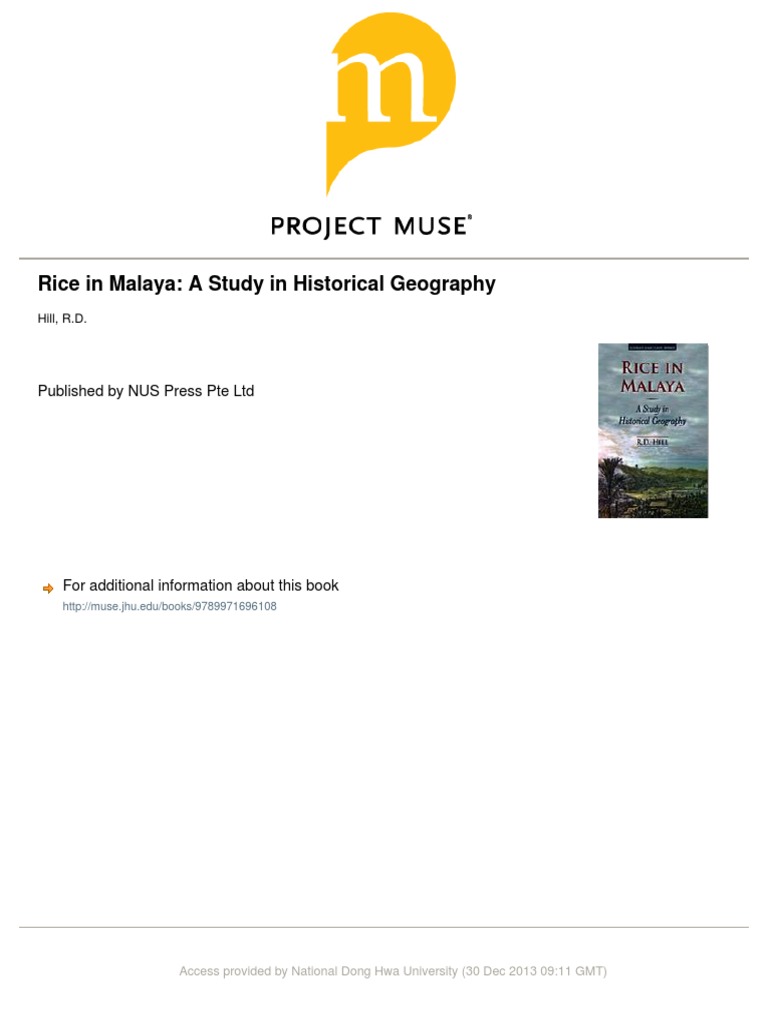 Rice in Malaya | PDF | Malaysia | Rice