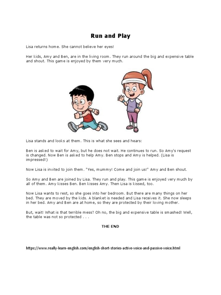 Run and Play Passive Voice Story | PDF