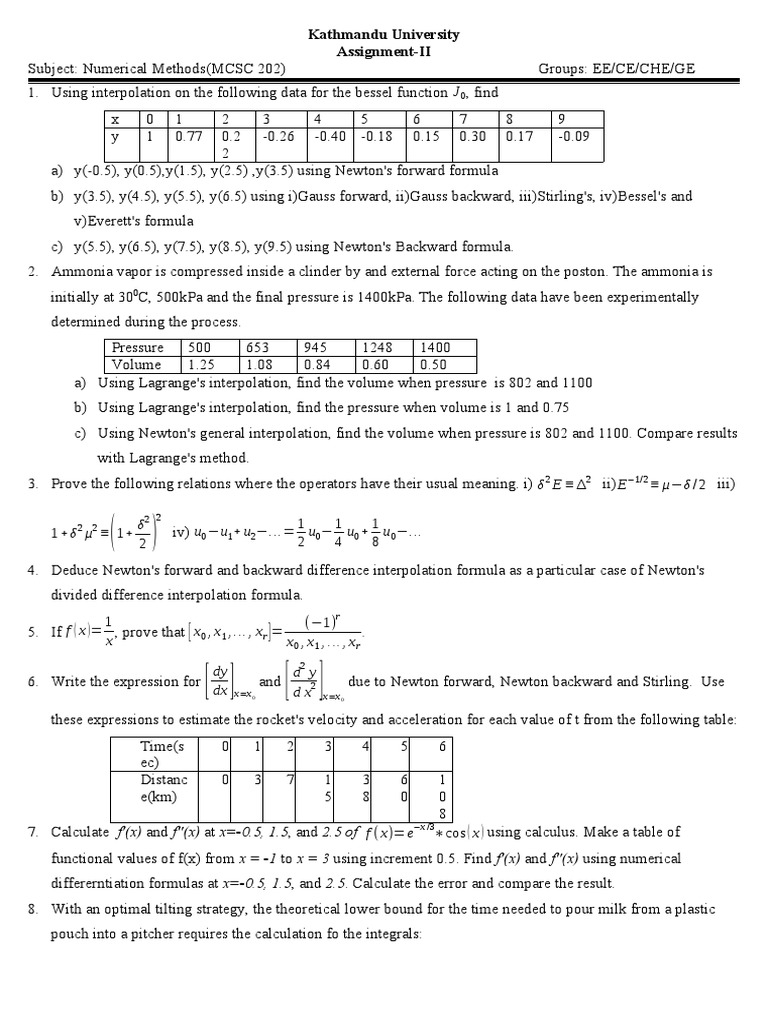 Assignment II-2018 (MCSC-202) | Download Free PDF | Computational Science | Mathematical Relations