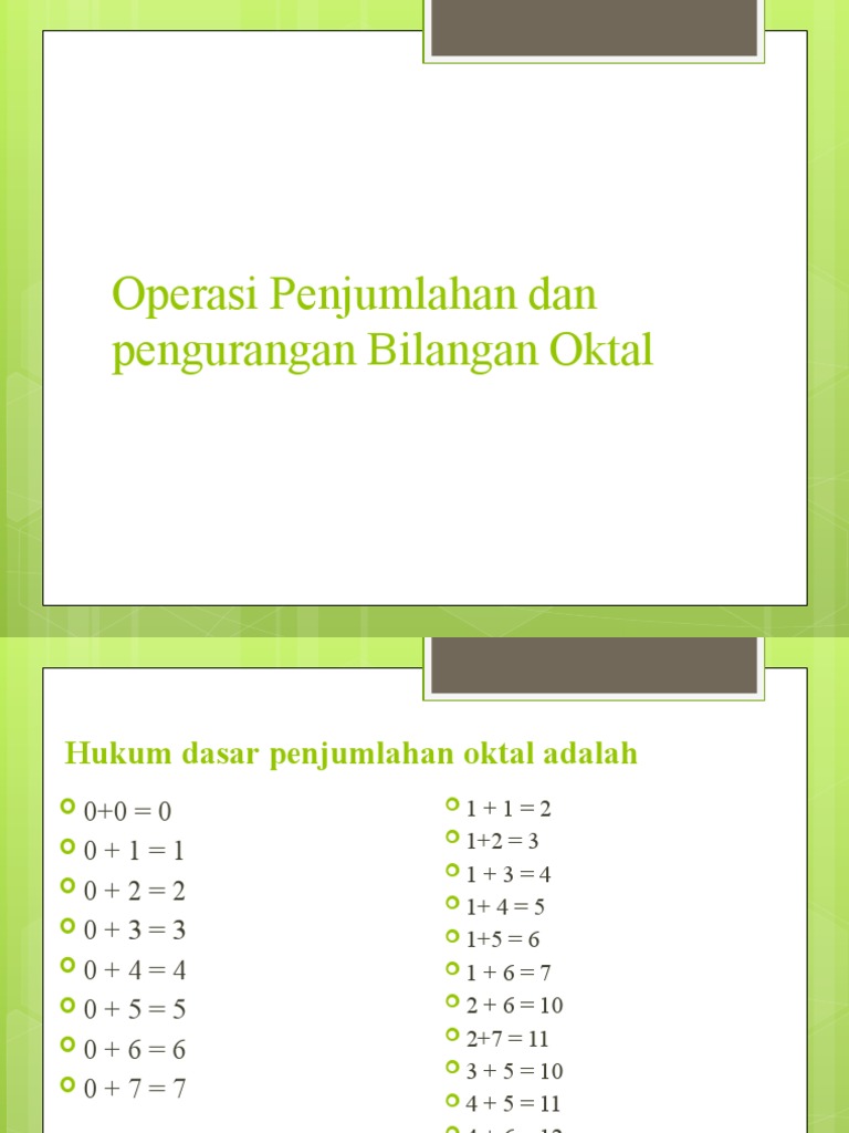 Operasi Bilangan Oktal | PDF