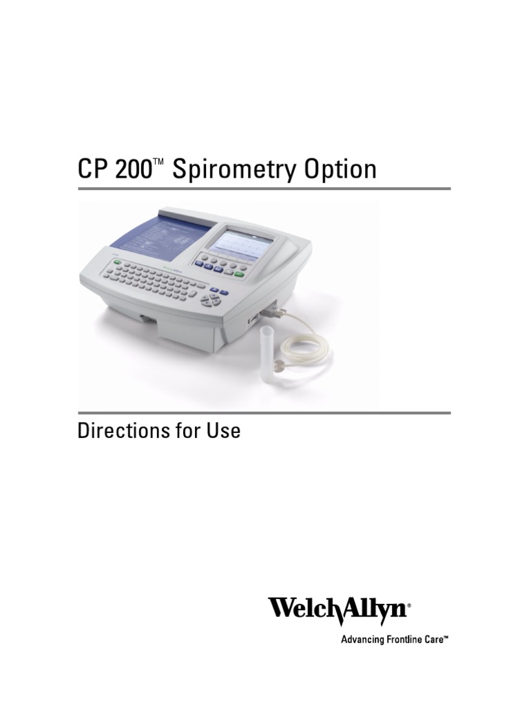 Welch Allyn CP-200 Spirometer - User Manual | PDF | Clinical Medicine ...