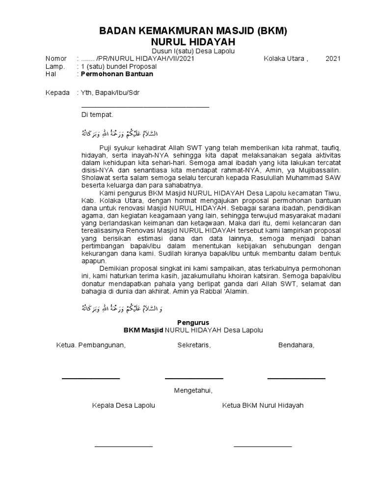 Contoh Proposal Masjid 1 | PDF