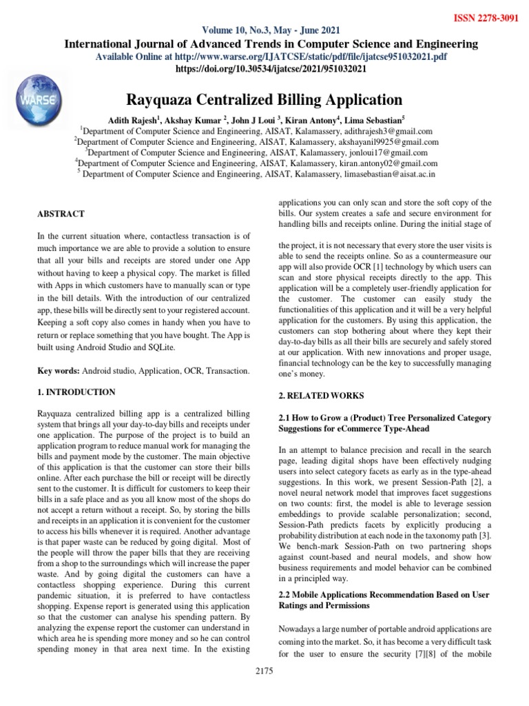 Rayquaza Centralized Billing Application | PDF | Web Application ...