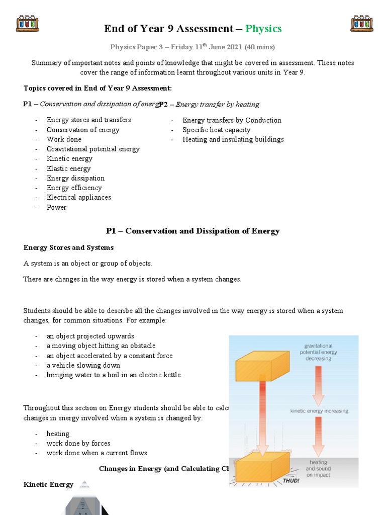 PHYSICS - Science Notes For End of Year 9 Assessment | PDF | Potential ...