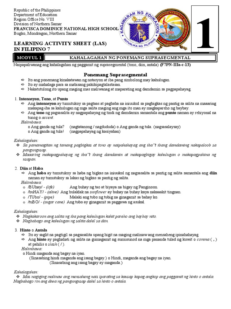 q3 Filipino7 Las | PDF