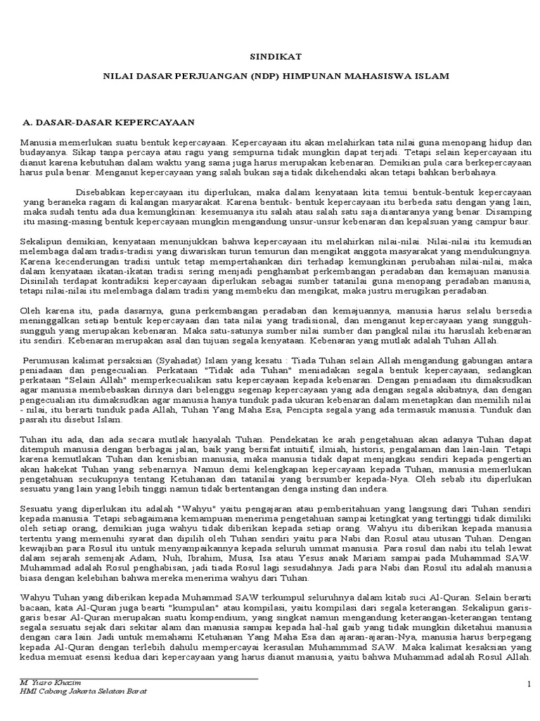 Sindikat NDP Hmi | PDF