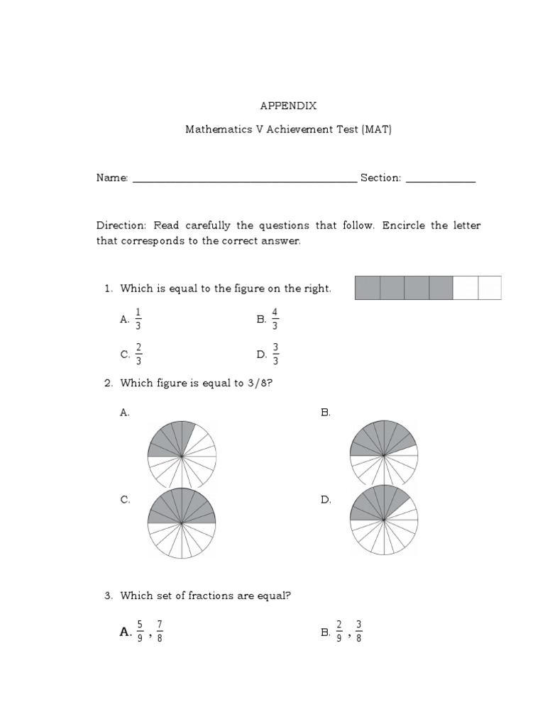 Mathematics Achievement Test (MAT) | Mathematics