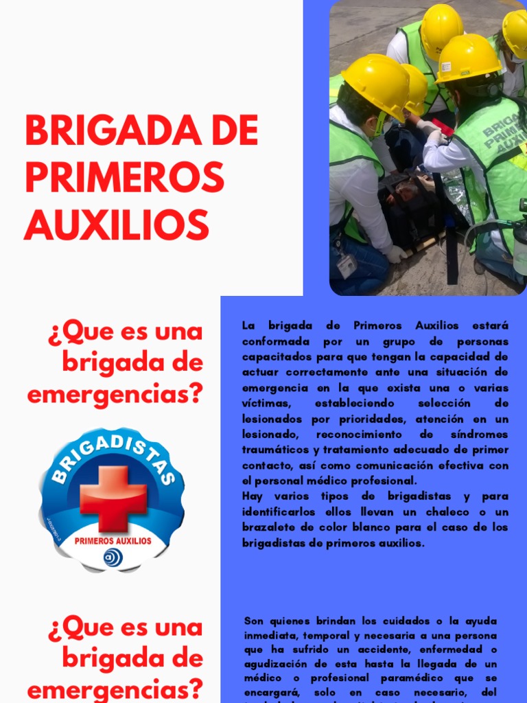 Brigada de Primeros Auxilios | PDF | Primeros auxilios | Seguridad y salud ocupacional