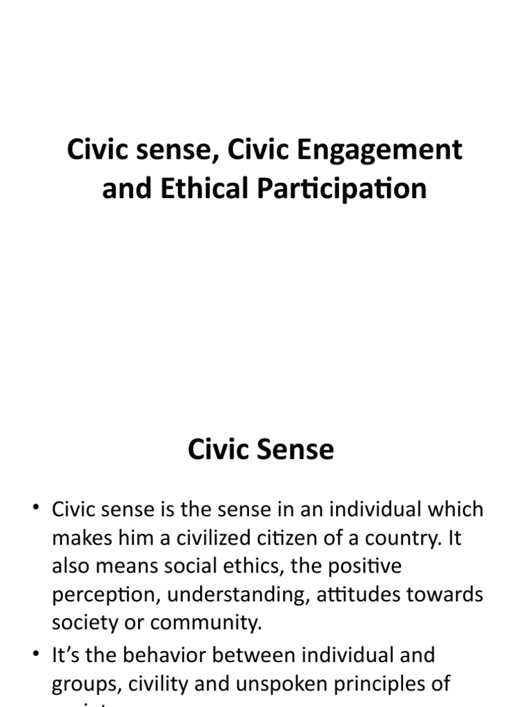 Civic Sense, Civic Engagement | PDF
