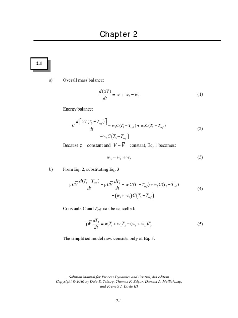 Solution Manual For Process Dynamics and Control 4th Edition - Dale ...