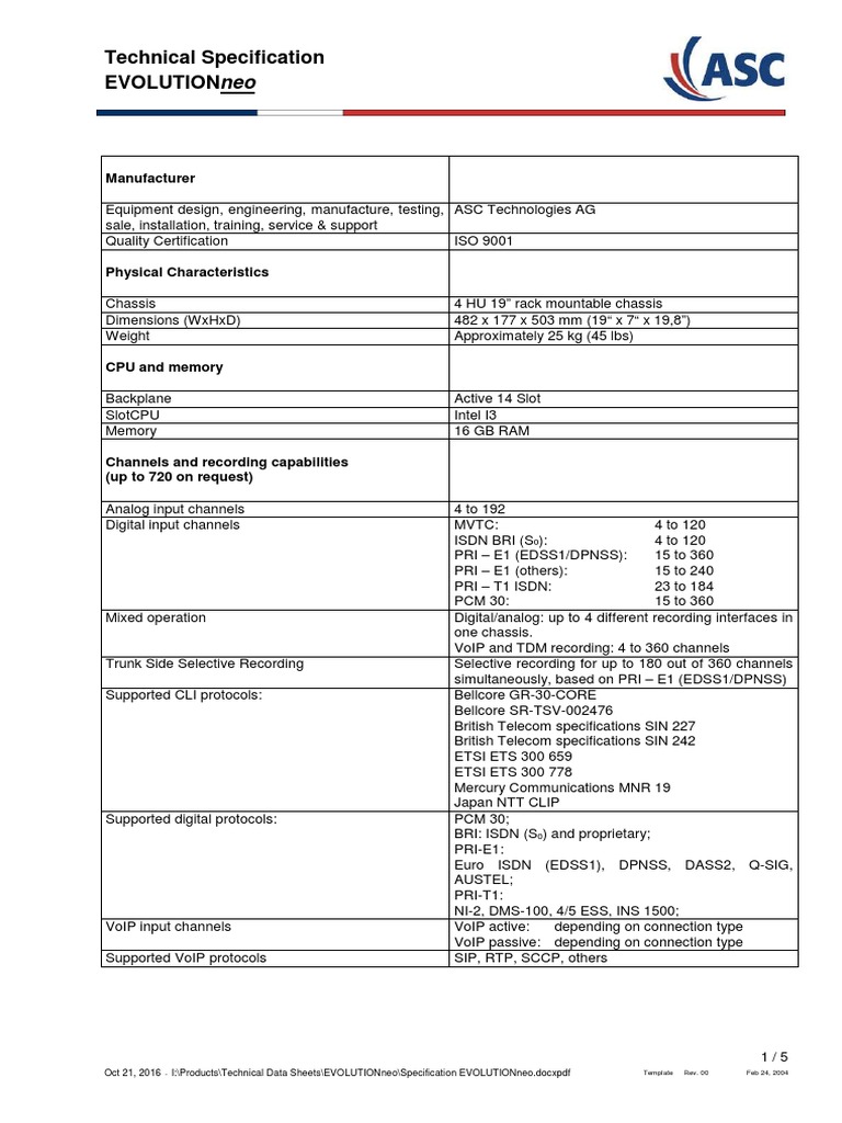 Specification EVOLUTIONneo | PDF | Hard Disk Drive | Computer Network