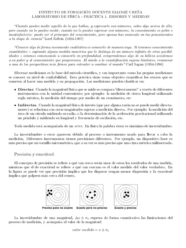 Lab P1 Pdf Exactitud Y Precisión Medición
