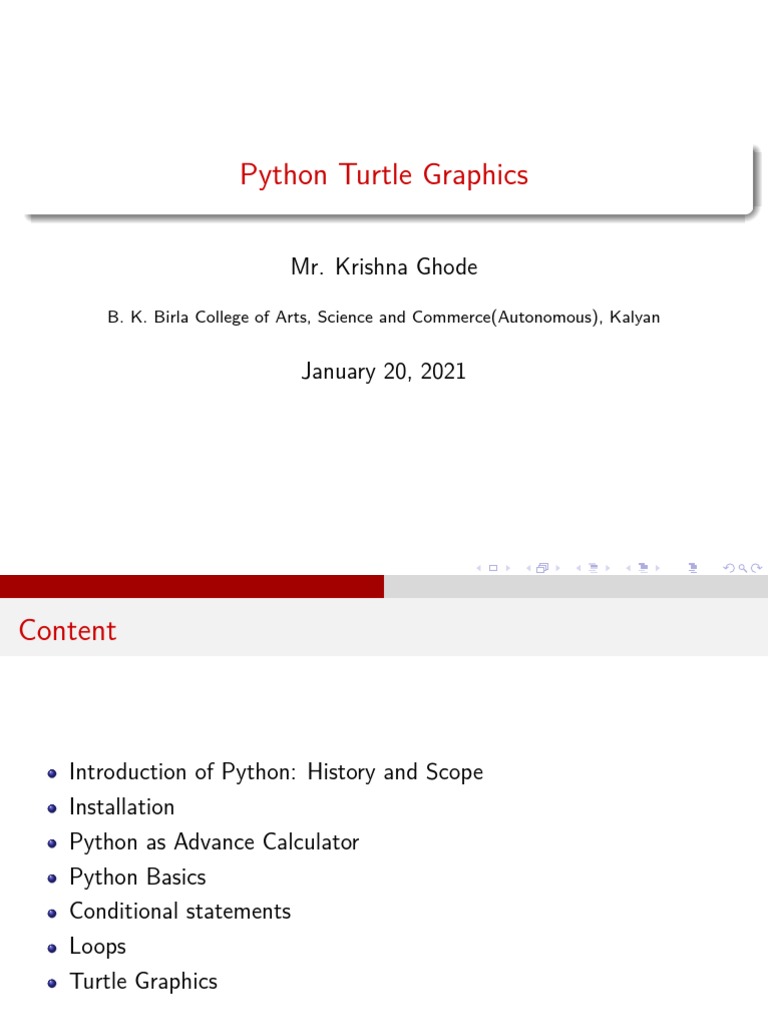 Python Turtle Graphics | PDF | Python (Programming Language) | Control Flow