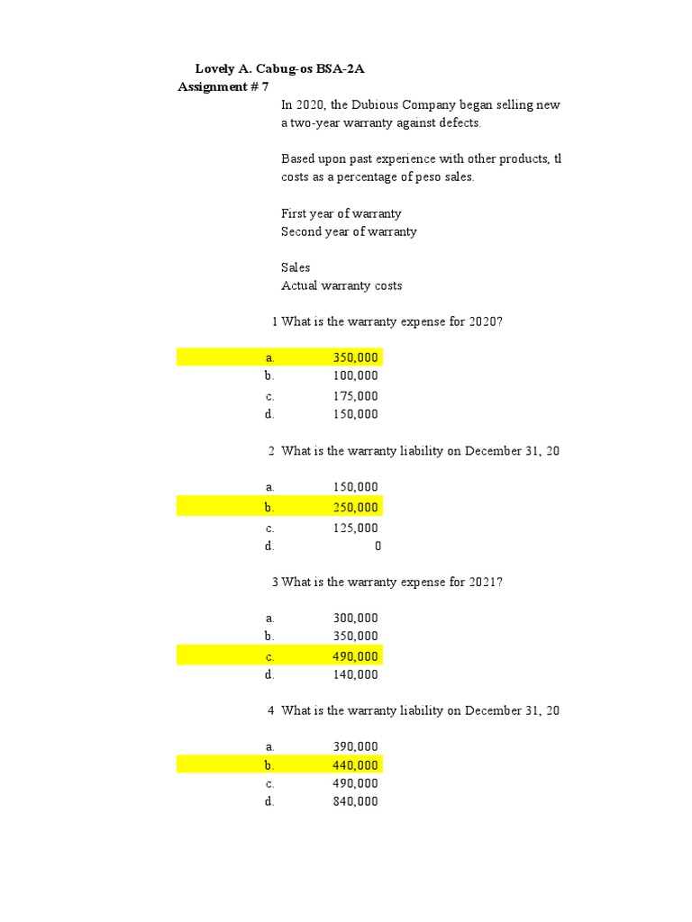 Cabug-Os, Lovely A. (Assignment 7) | Download Free PDF | Private Law | Business Law