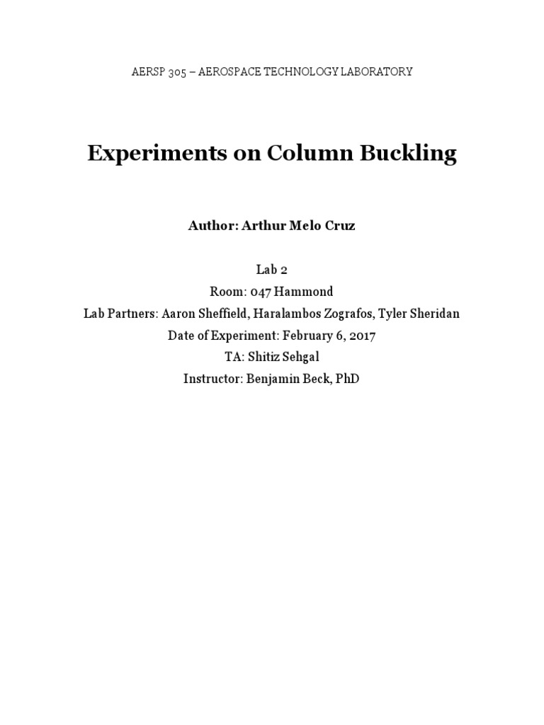 Experiments On Column Buckling | PDF | Buckling | Experiment