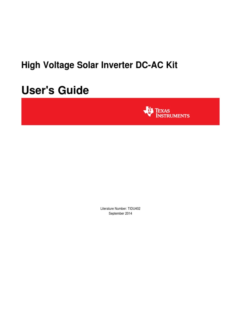 High Voltage Solar Inverter DC-AC Kit | PDF | Power Inverter | Power ...
