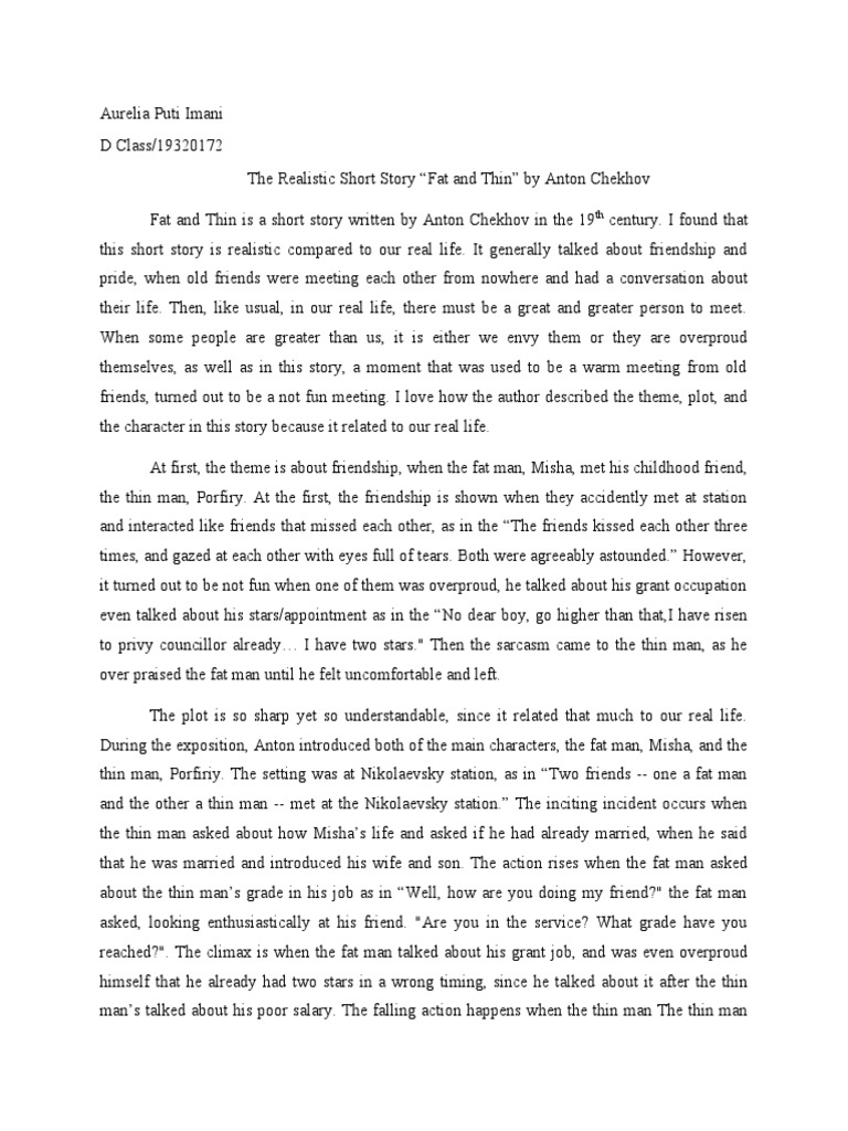 Short Story Essay Analysis Example | PDF