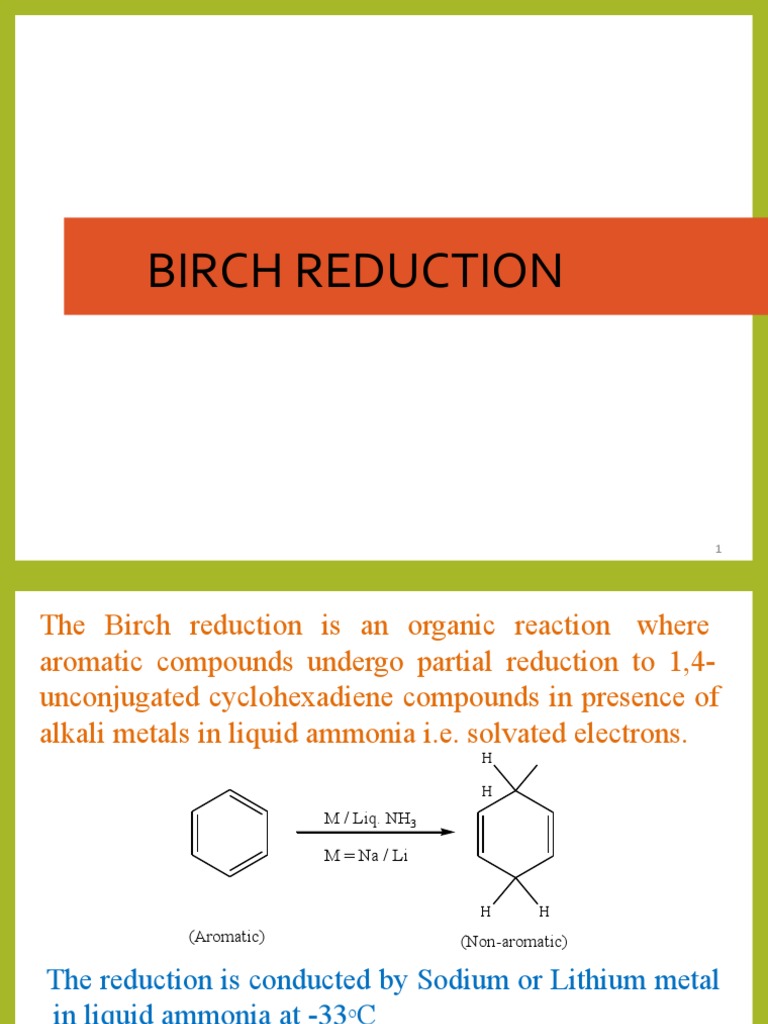 Birch Reduction | PDF | Redox | Hydrogen Compounds