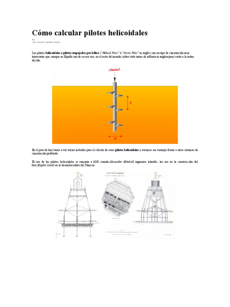 Cómo Calcular Pilotes Helicoidales | PDF | Fundación profunda ...