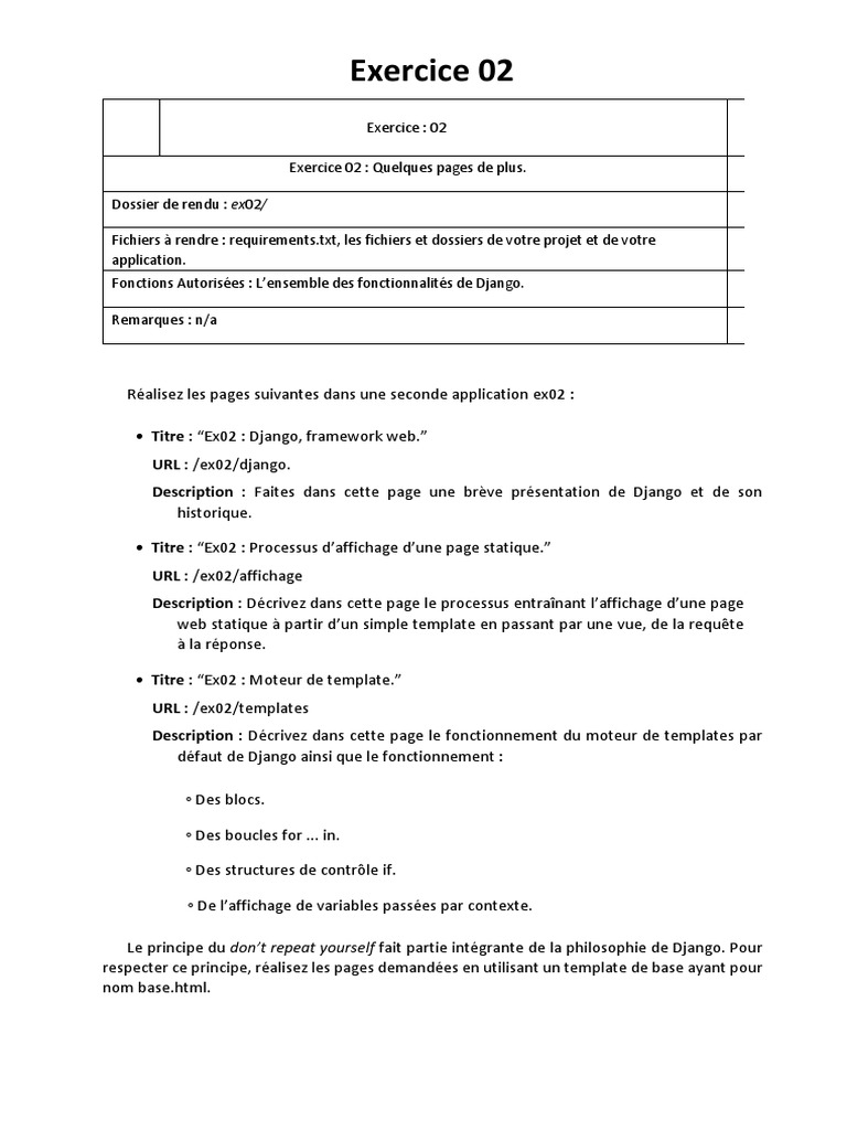 Exercice 02 | PDF | Internet | Internet et Web
