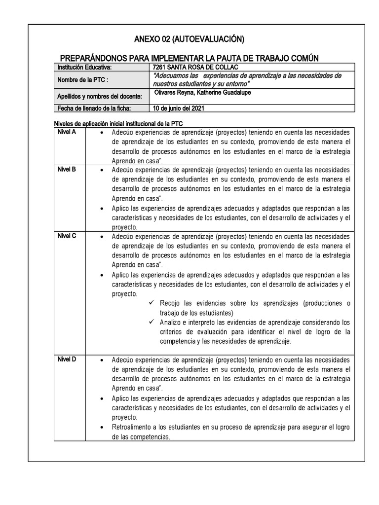 Preparándonos para Implementar La Pauta de Trabajo Común | PDF | Evaluación | Aprendizaje