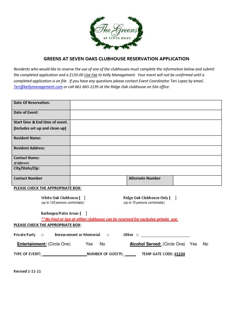 Clubhouse Reservation Guide | PDF | Home Insurance | Insurance
