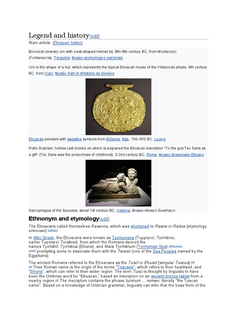 Etruscan Origins and Ethnonym Insights | PDF | Etruscan Civilization ...