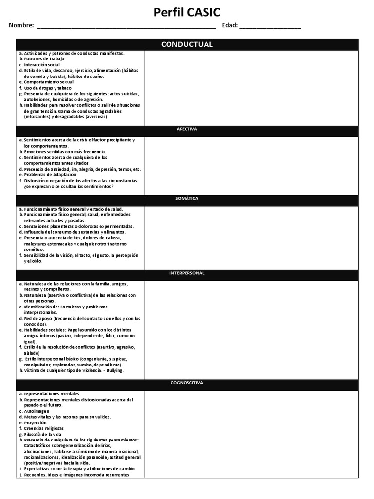 CASIC | PDF | Comportamiento | Las emociones