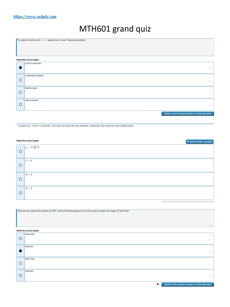 Mth601 Midterm Grand Quiz | PDF