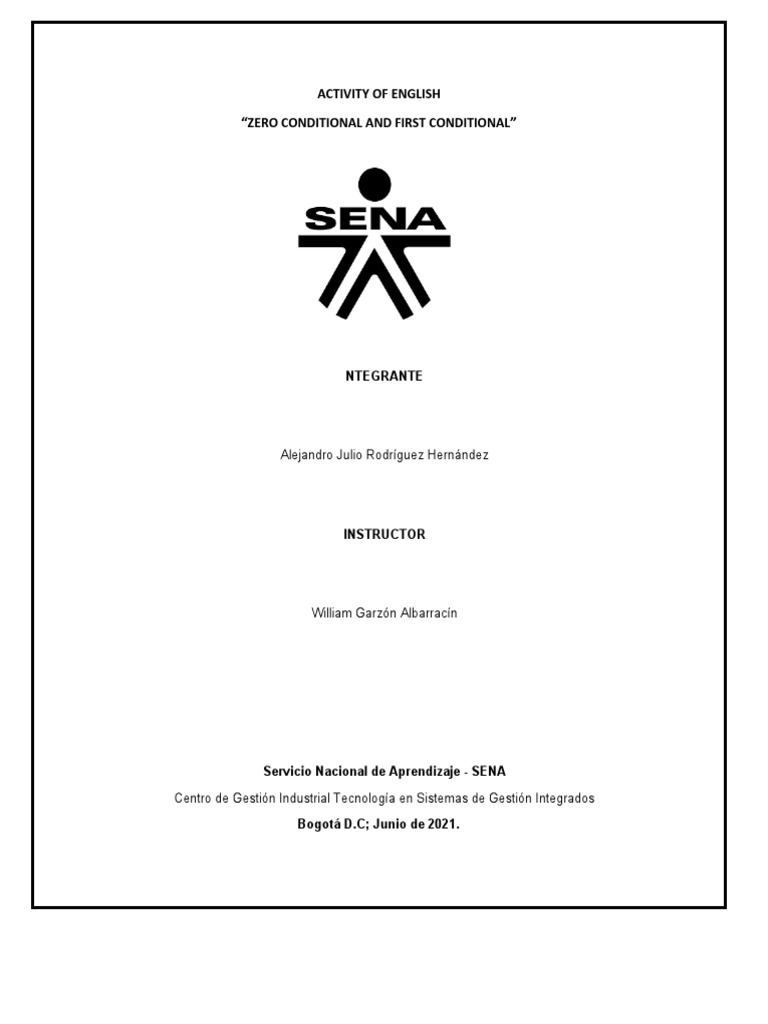 Zero Conditional First Conditional | PDF