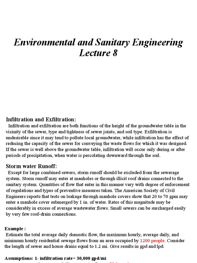 Environmental and Sanitary Engineering | PDF | Sanitary Sewer | Water ...