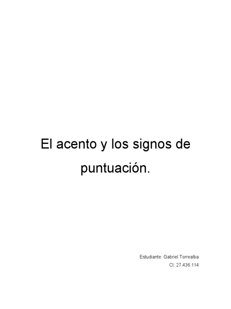 El Acento y Los Signos de Puntuación | PDF | Estrés (lingüística) | Coma