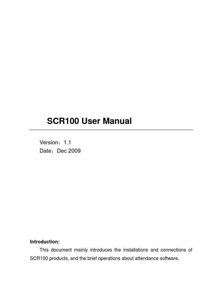 SCR100 User Manual V1.1 | PDF | Power Supply | Electrical Engineering