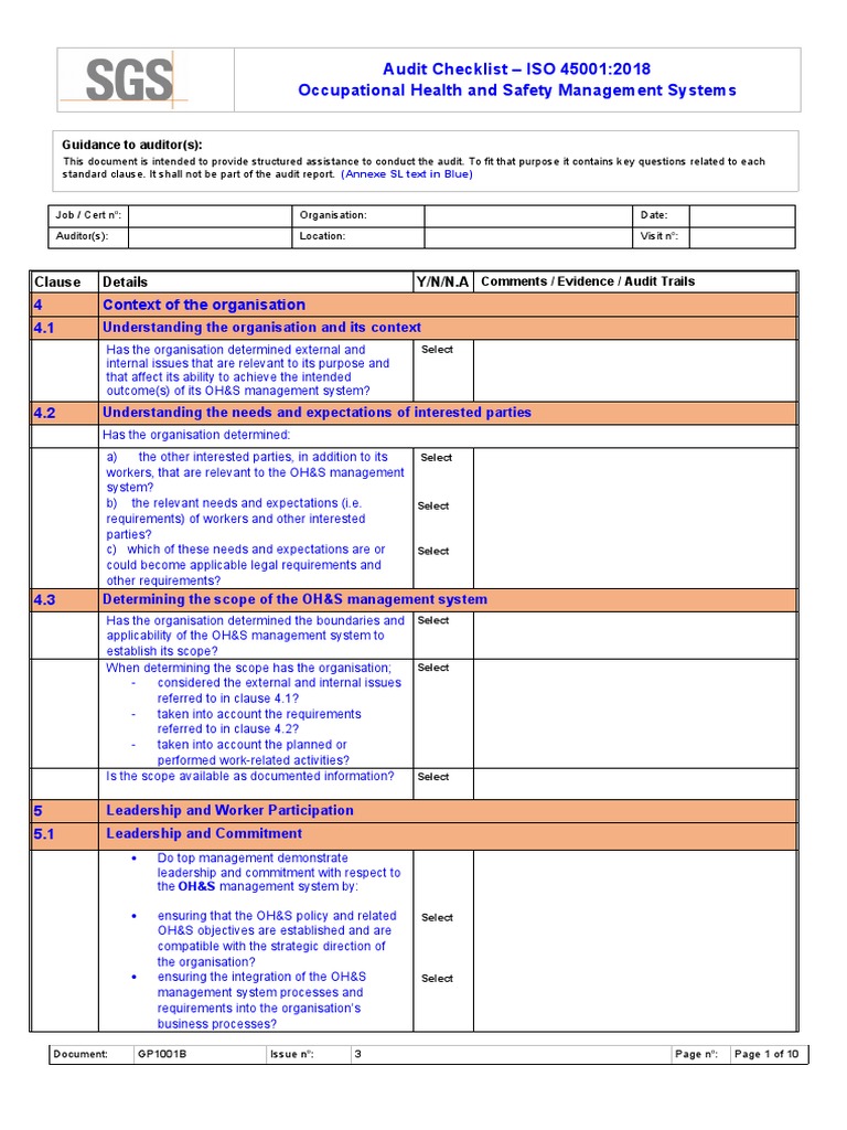 0.checklist, GP1001B ISO 45001 2018 OHSAS Migration | PDF ... 0.checklist, GP1001B ISO 45001 2018 OHSAS Migration | PDF ...