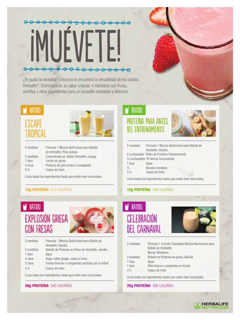 4 Recetas de Batido. Web HBL Usa | PDF | Cocina | Comida y bebida