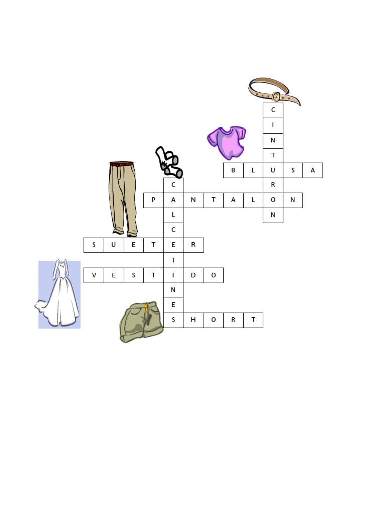 Crucigrama Ropa | PDF