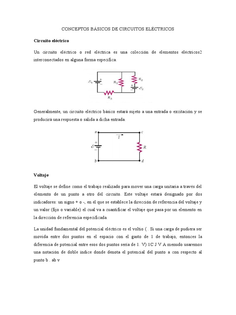 Conceptos Básicos de Circuitos Eléctricos | PDF | voltaje | Energia electrica
