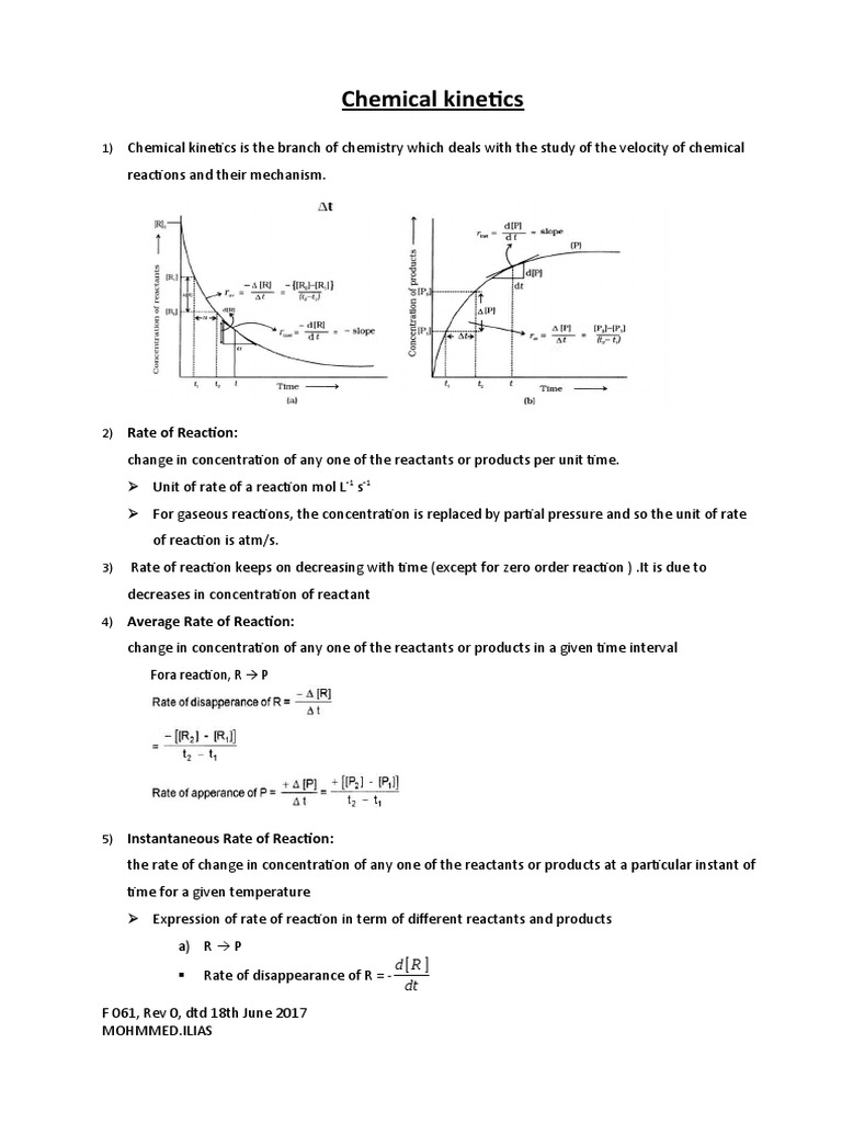 Chemical Kinetics: Rate of Reaction | PDF | Reaction Rate | Chemical ...