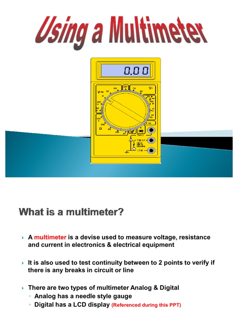 Digital Multimeter Usage Guide | PDF | Electric Current | Voltage