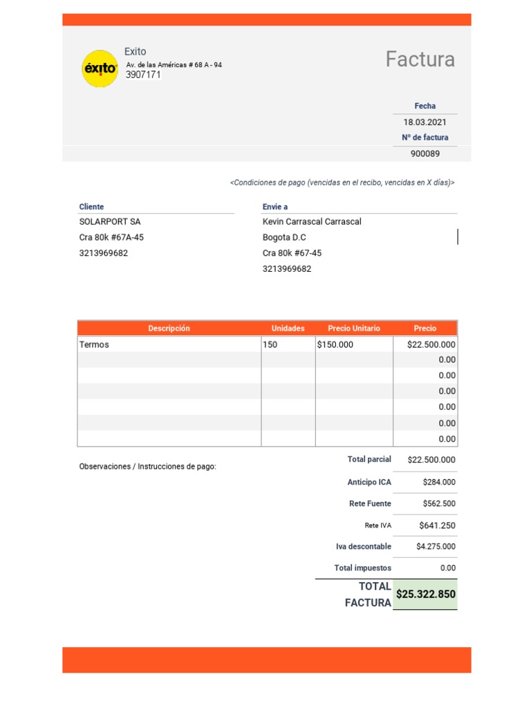 Facturas Electrónicas de Éxito | PDF | Documentos empresariales ...