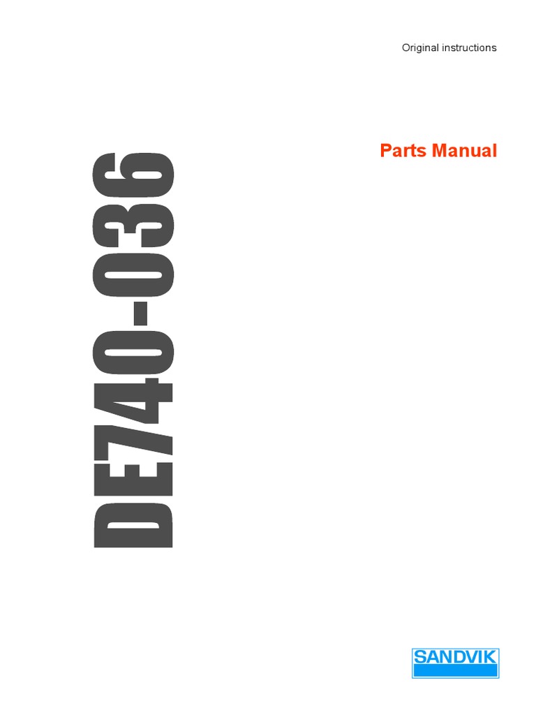 Manual de Partes Perforadora Sandvik DE740 | PDF | Screw | Manufactured ...