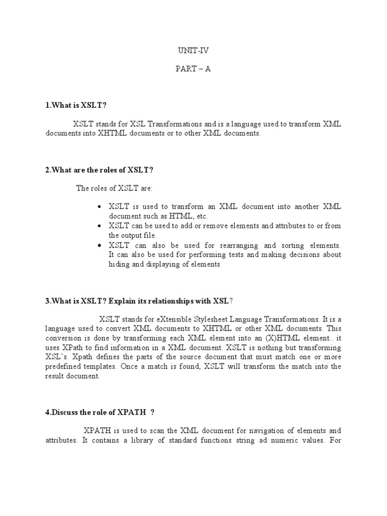 IT 2353 Unit IV 2marks | PDF | Xslt | Xml