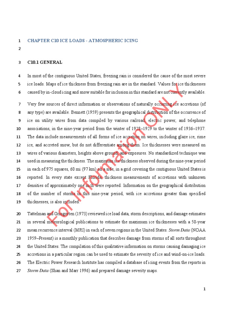 Chapter C10 Ice Loads - Atmospheric Icing | PDF | Frost | Ice
