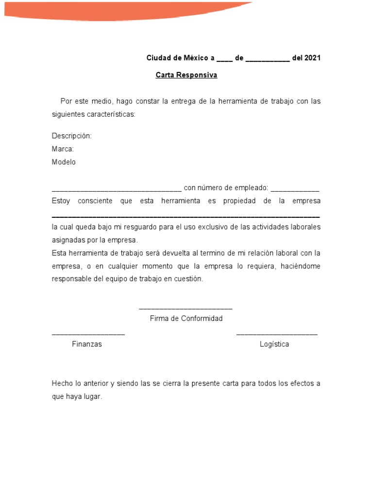 Carta Responsiva | PDF