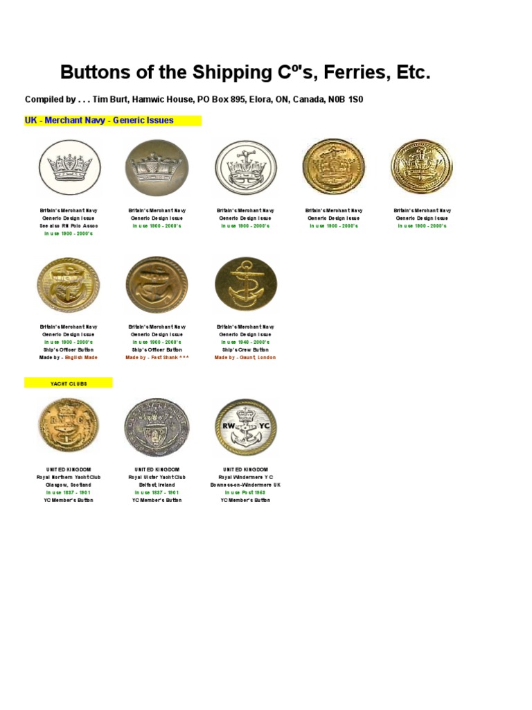 Shipping Company Button Identification | PDF | Steamboat | Steamship