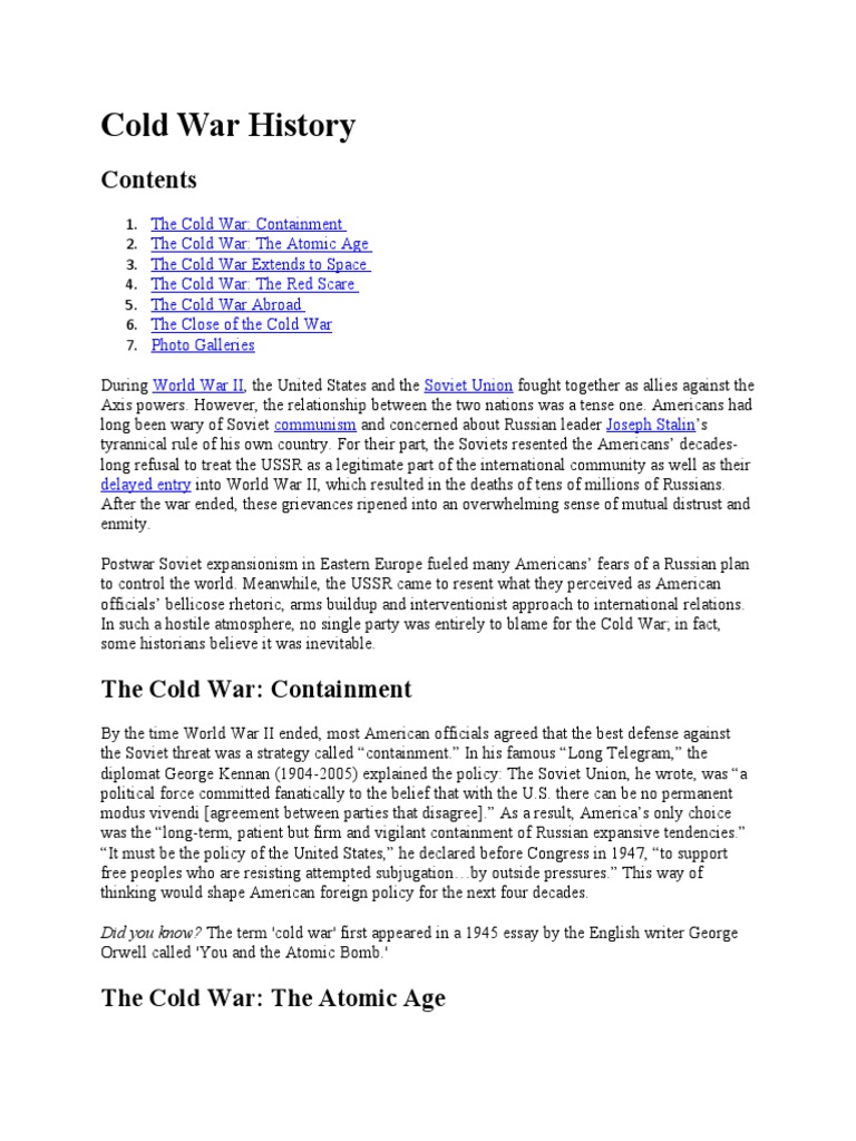 Cold War History: Did You Know? The Term 'Cold War' First Appeared in A ...
