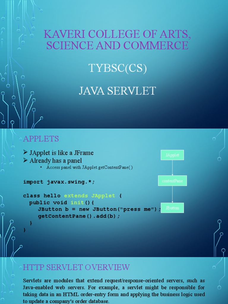 Kaveri College of Arts, Science and Commerce: Tybsc (CS) Java Servlet | PDF | Http Cookie | Web ...