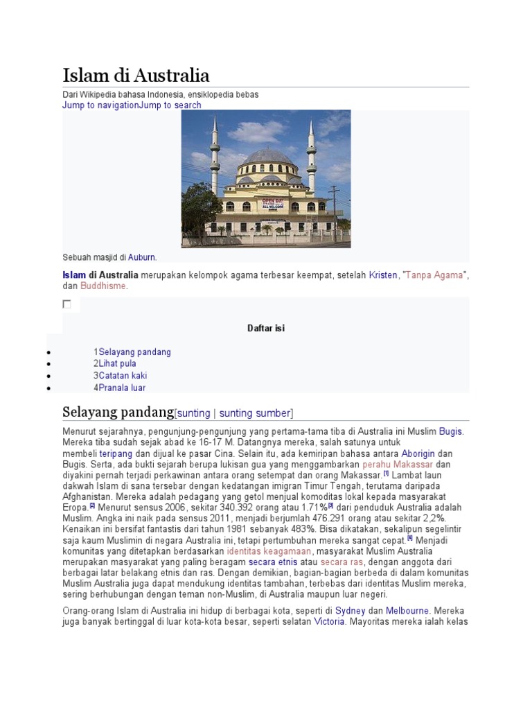 Sejarah dan Perkembangan Islam di Australia | PDF | Agama & Spiritualitas